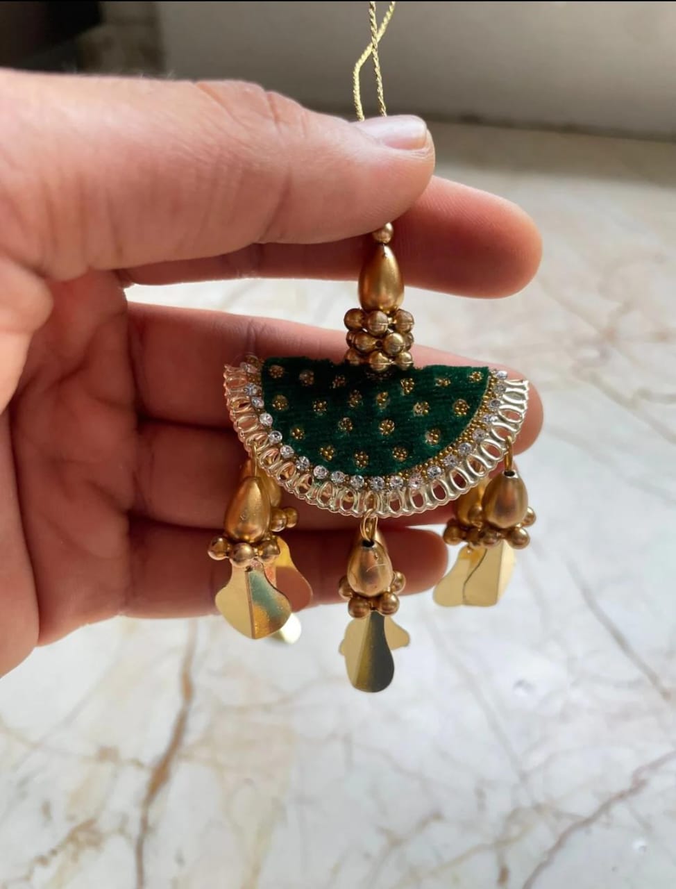 Velvet Rakhi / Lumba Latkan - Green – Maya Resin Store