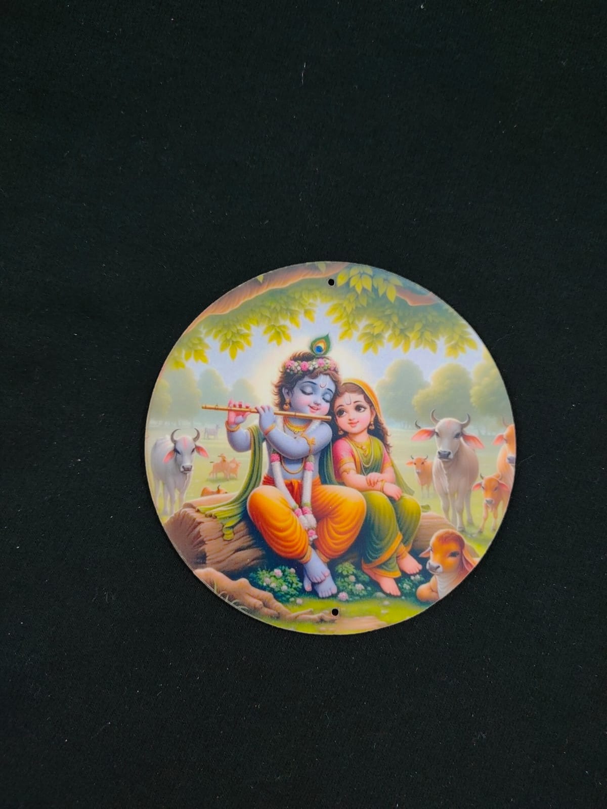 4 inch Radha Krishna hanging - B (MDF) – Maya Resin Store