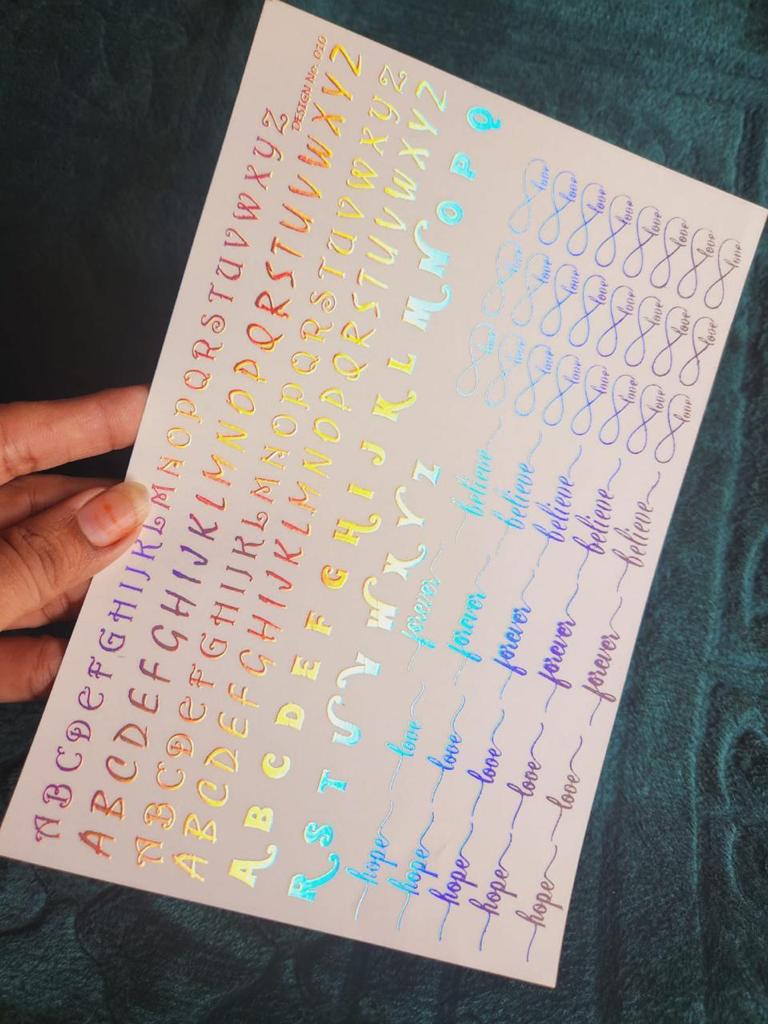 Holographic Bookmark, coaster & alphabets embossed stickers – Maya ...